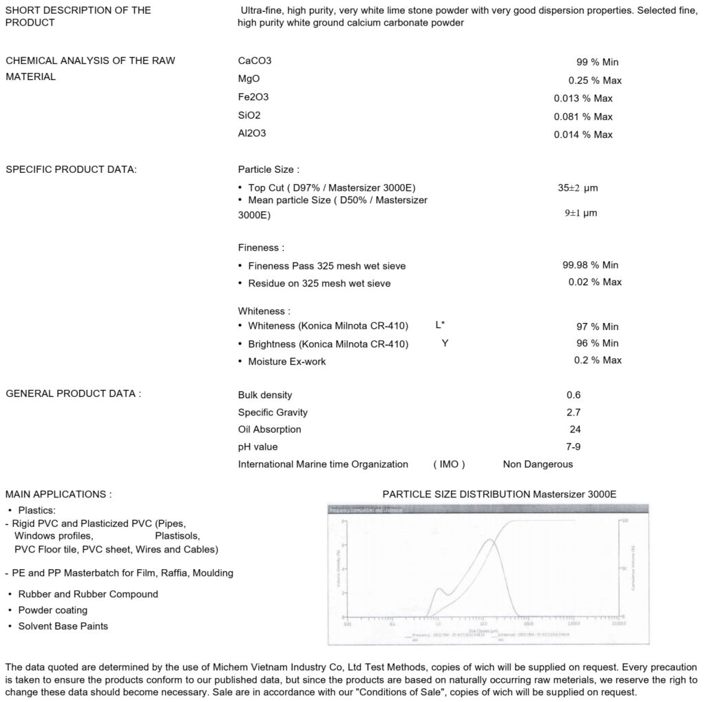 CaCO3 MC-35 - Michem Việt Nam