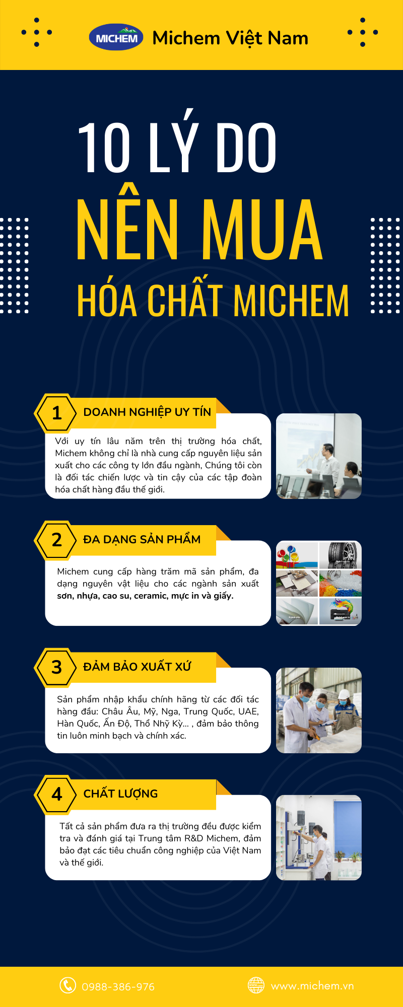 [Infographic] 10 Lý do mua hóa chất Michem - Michem Việt Nam